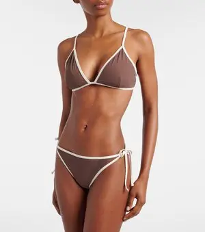 Brunello Cucinelli Monili Triangle Bikini Top - Brown