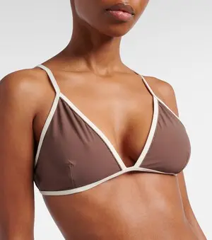 Brunello Cucinelli Monili Triangle Bikini Top - Brown
