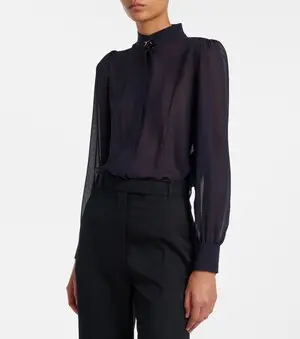 Alexander McQueen Wishbone Silk Crepe De Chine Shirt
