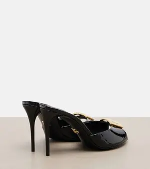 Dolce & Gabbana Patent Leather Mules With Dg Detail