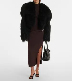Attico Shearling Jacket - Black