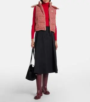 Moncler Virgin Wool Ribbed Turtleneck Sweater - Red