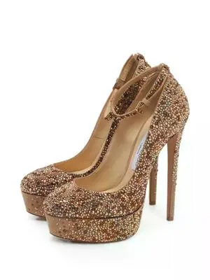 JIMMY CHOO Crystal-embellished Ankle-strap Pumps