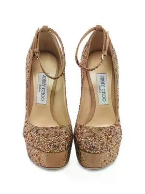 JIMMY CHOO Crystal-embellished Ankle-strap Pumps