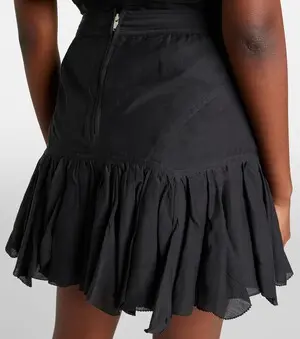 MARANT ETOILE Daneen Ruffled Cotton-blend Mini Skirt - Black