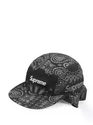 Supreme Bandana Print Baseball Cap - Black