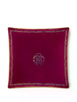 Roberto Cavalli Embroidered Rectangular Cushion - Red