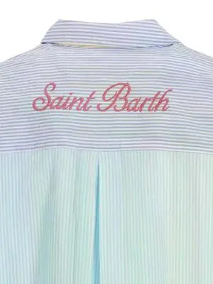 MC2 SAINT BARTH Embroidered Logo Seersucker Shirt