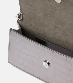 Alexander McQueen Skull Croc-effect Leather Clutch