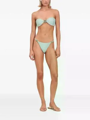 Devon Windsor Alina Embellished Bandeau Bikini Bottoms - Green