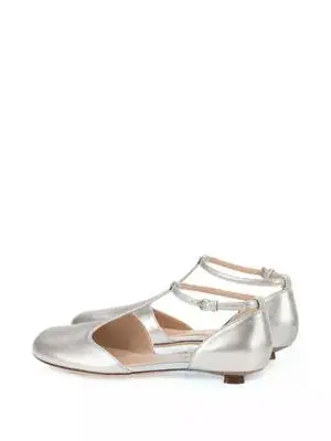 Agl Metallic-effect T-bar Ballet Flats