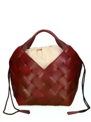 Dragon Diffusion Woven Leather Bucket Bag