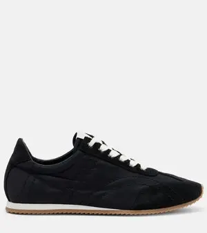 TOTEME Flex Suede-trimmed Sneakers - Black