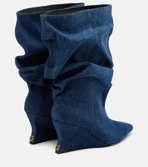 Balmain Denim Ankle Boots