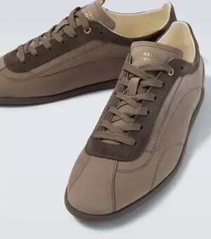Brunello Cucinelli Suede-trimmed Leather Lace-up Sneakers