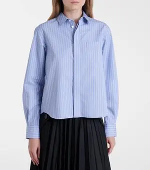 Sacai Striped Cotton-blend Poplin Shirt