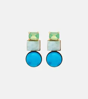 JENNIFER BEHR Azurine Crystal-embellished Drop Earrings