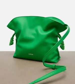 Loewe Flamenco Coil Mini Leather Clutch - Green