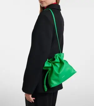 Loewe Flamenco Coil Mini Leather Clutch - Green