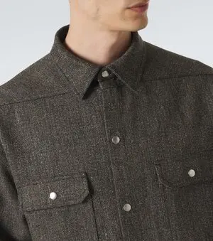 Rick Owens Oversized Wool And Linen-blend Overshirt