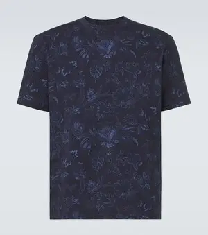 Etro Floral Cotton T-shirt - Blue