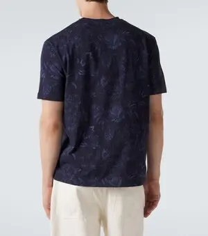 Etro Floral Cotton T-shirt - Blue