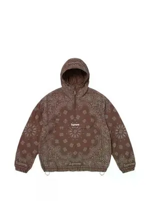Supreme Bandana Print Hoodie - Brown