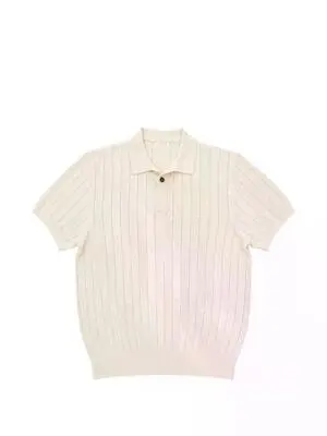 HERITAGE Ribbed-knit Polo Shirt - Neutrals