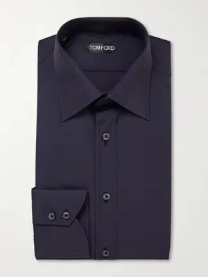 TOM FORD Cotton-poplin Shirt - Blue