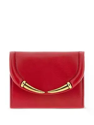 Roberto Cavalli Horn-embellished Foldover Wallet - Red