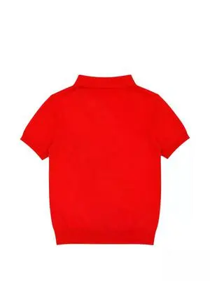 HERITAGE Fine-knit Short-sleeve Polo Shirt - Red