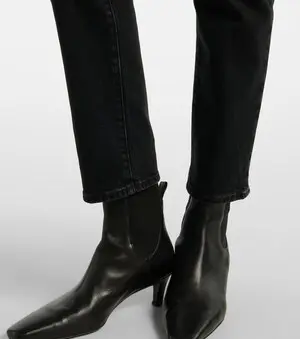 FRAME Cropped Straight Jeans - Black