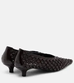 TOTEME Woven Leather Pointed Toe Pumps