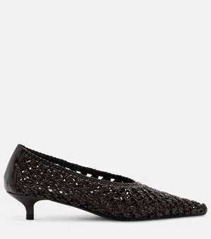 TOTEME Woven Leather Pointed Toe Pumps