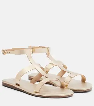 ANCIENT GREEK SANDALS Fedra Metallic Leather Gladiator Sandals - Gold