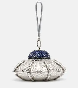 Judith Leiber Ufo Crystal-embellished Clutch - Silver