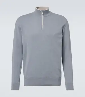 Eleventy Cashmere Quarter Zip Sweater - Blue