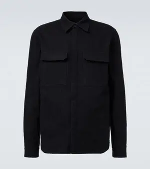 Rick Owens Work Cotton And Wool Flannel Shirt - Black
