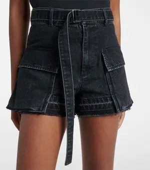 Sacai Belted Denim Shorts