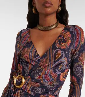 Etro Paisley Print Wrap Dress
