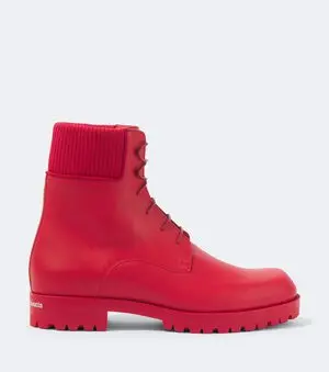 CHRISTIAN LOUBOUTIN Trapman Tct 2 Leather Lace-up Boots - Red