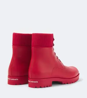 CHRISTIAN LOUBOUTIN Trapman Tct 2 Leather Lace-up Boots - Red