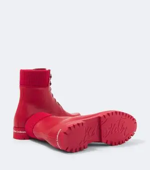 CHRISTIAN LOUBOUTIN Trapman Tct 2 Leather Lace-up Boots - Red