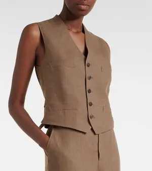 Ralph Lauren Jaiden Linen Vest - Brown