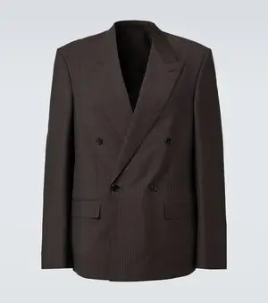 Gucci Pinstripe Wool And Mohair Blazer - Brown
