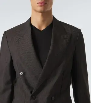 Gucci Pinstripe Wool And Mohair Blazer