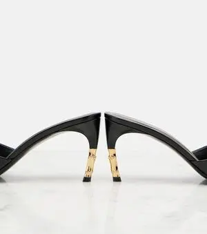 Gucci Bamboo Leather Mules - Black