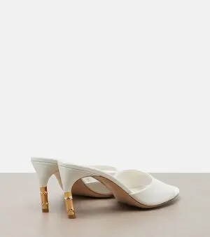 Gucci Bamboo Leather Mules - White