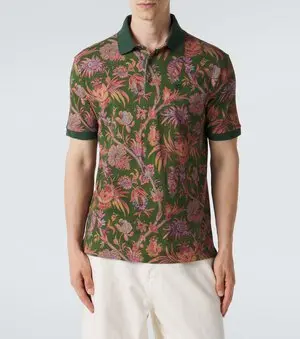 Etro Floral Cotton Piqu� Polo Shirt