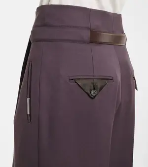Attico Pleated Virgin Wool Wide-leg Pants